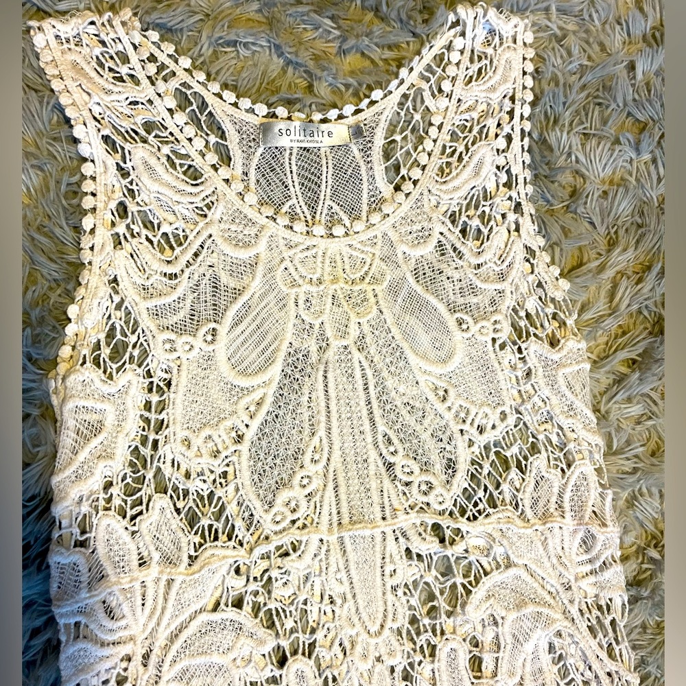 Solitaire Knit Pattered See Through Dress - Gem